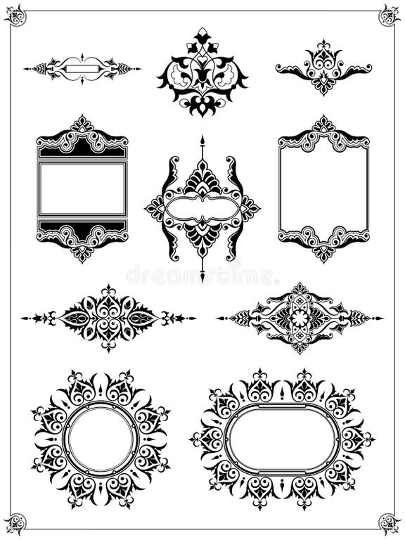 Ornamental Border Frame Design Element Collection Stock Vector ...