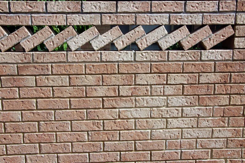 Ornamental Brick Wall stock image. Image of privacy, angle - 27257813