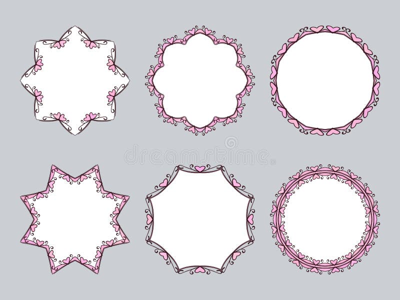 Ornamental Calligraphic Round Frame with Heart Design Element, Vector ...
