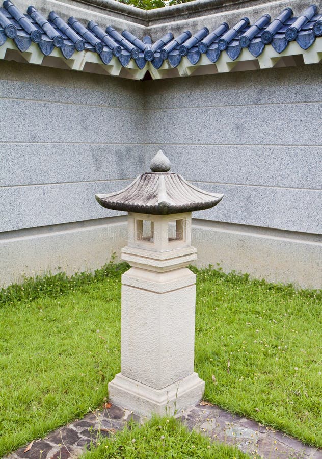 Ornamental Chinese Garden Lamp Post. Stock Photo - Image of grass ...