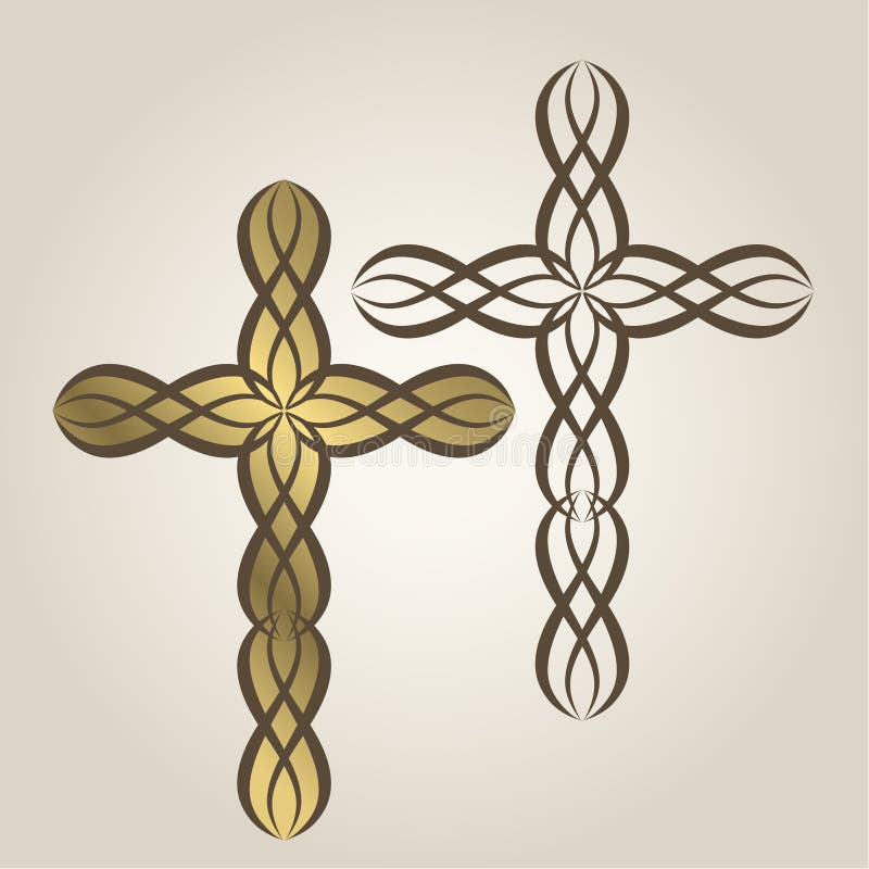 Set Of Stylized Crosses In Black Isolated Stock Vector - Illustration ...