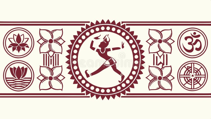 Ornamental Circular Border with Dancer, Ethnic Design, Cultural Pattern ...