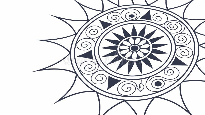 Ornamental Circular Pattern with Geometric Elements and Swirling Lines ...
