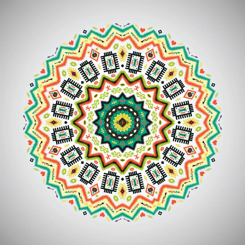 Round Geometric Pattern with Drops Stock Vector - Illustration of drop ...