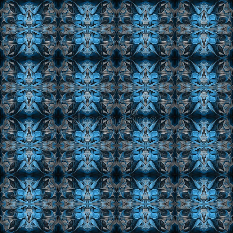 Ornamental Colourful Seamless High Resolution Pattern in Blue Stock ...