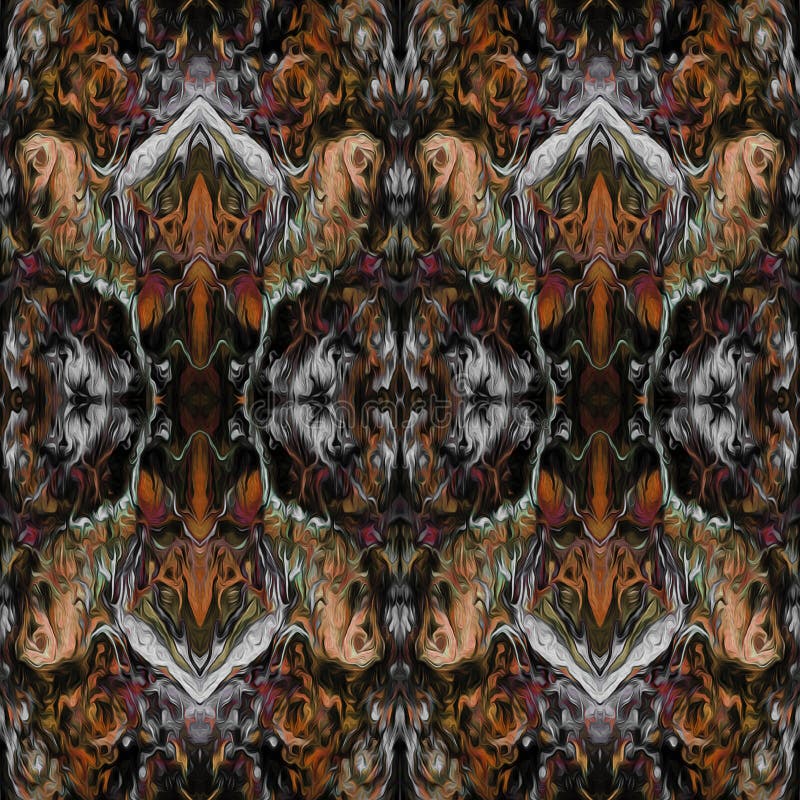 Ornamental Colourful Seamless High Resolution Pattern in Orange, Red ...