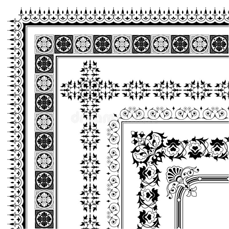 Elegant Corner Border Collection of Frames Stock Vector - Illustration ...