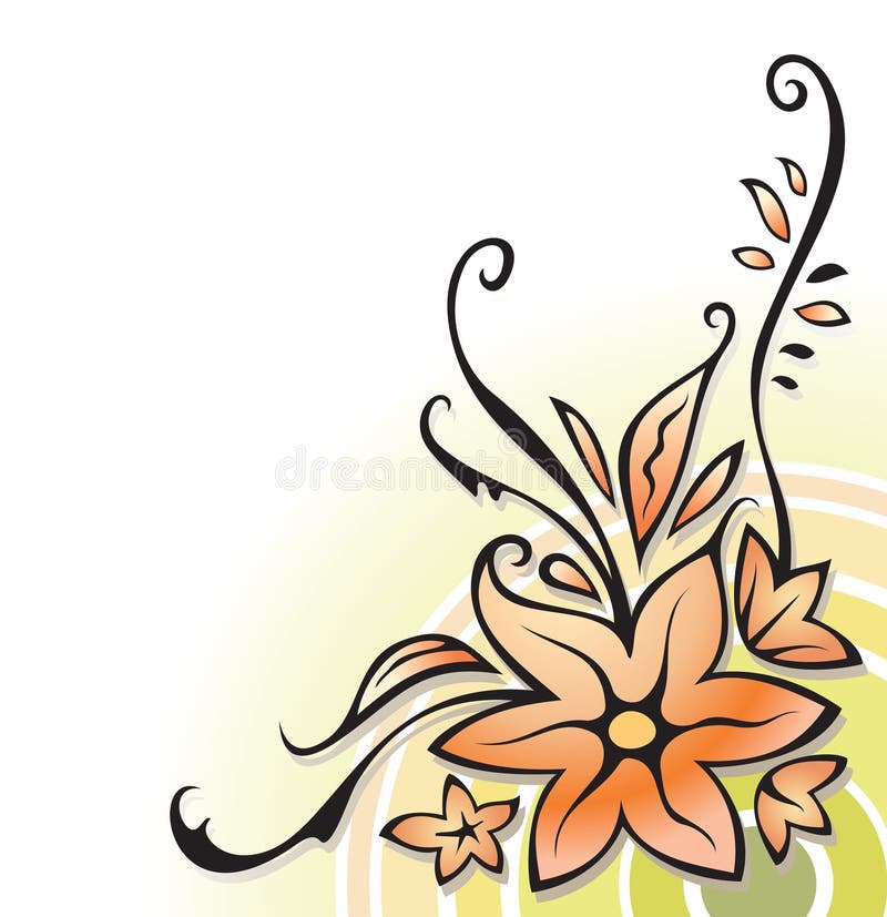 Ornamental Corner With Flowers, Vector Stock Vector - Illustration of ...