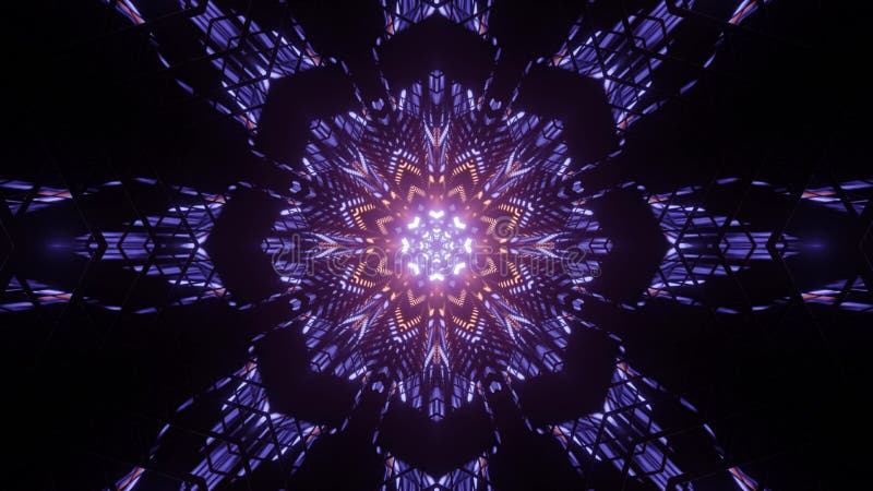 Ornamental 3d Illustration of Geometric Luminous Patterns Stock ...