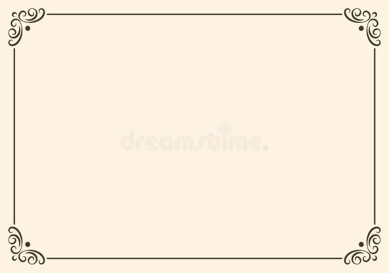 Ornamental Decorative Page Frame. Vector Line Style Border Template ...