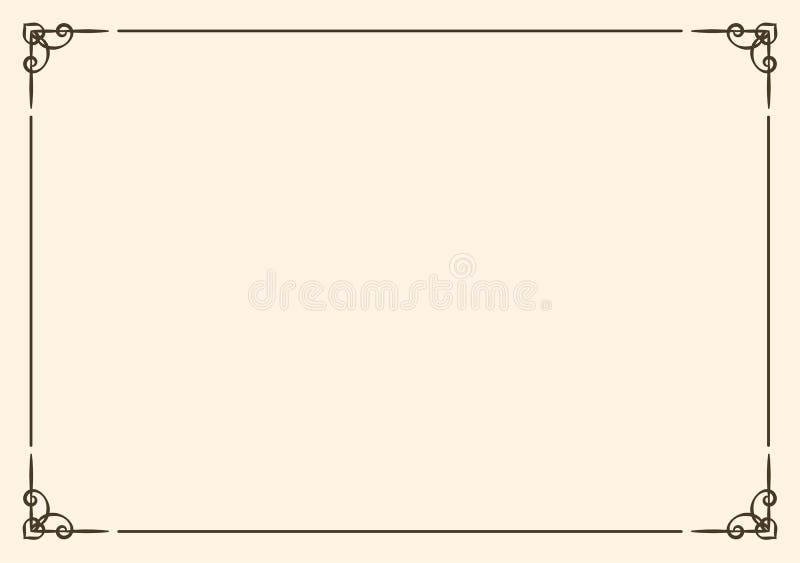 Ornamental Decorative Page Frame. Vector Line Style Border Template ...