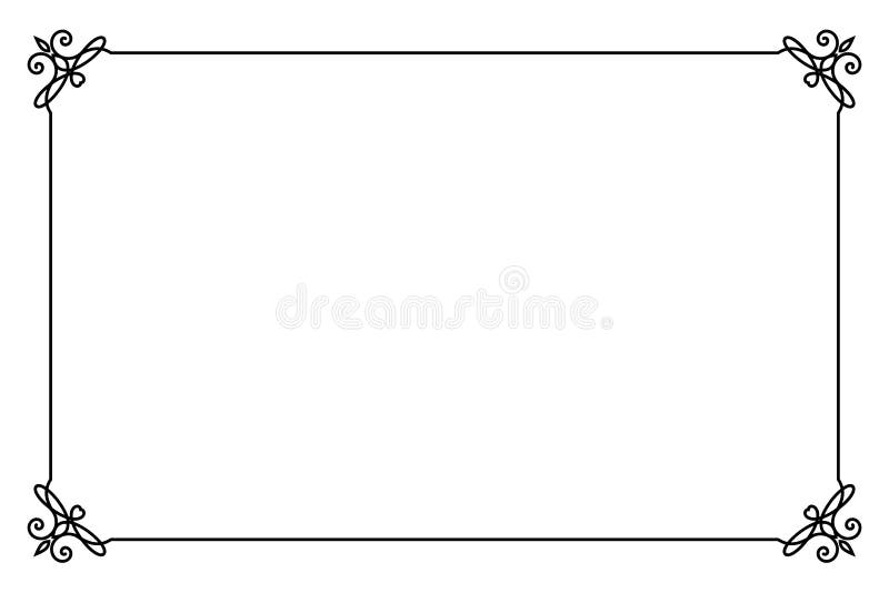 Ornamental Decorative Page Frame. Vector Line Style Border Template ...