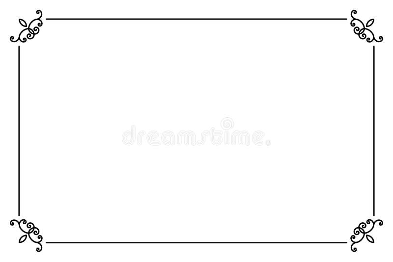 Ornamental Decorative Page Frame. Vector Line Style Border Template ...