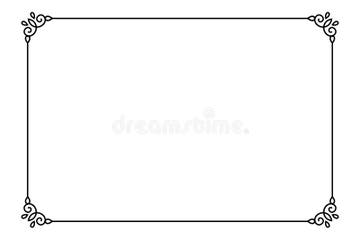Ornamental Decorative Page Frame. Vector Line Style Border Template ...