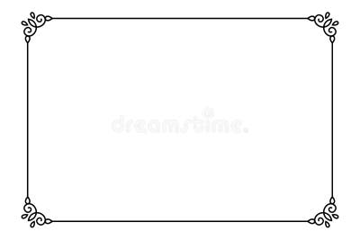 Ornamental Decorative Page Frame. Vector Line Style Border Template ...