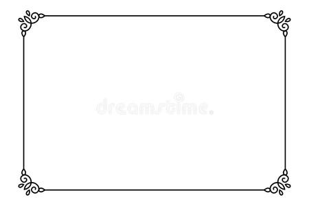 Ornamental Decorative Page Frame. Vector Line Style Border Template ...