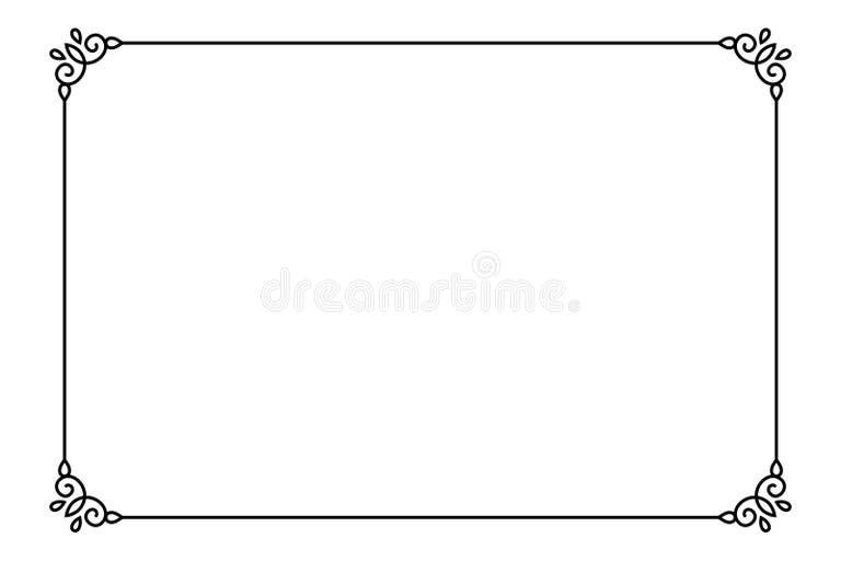 Ornamental Decorative Page Frame. Vector Line Style Border Template ...