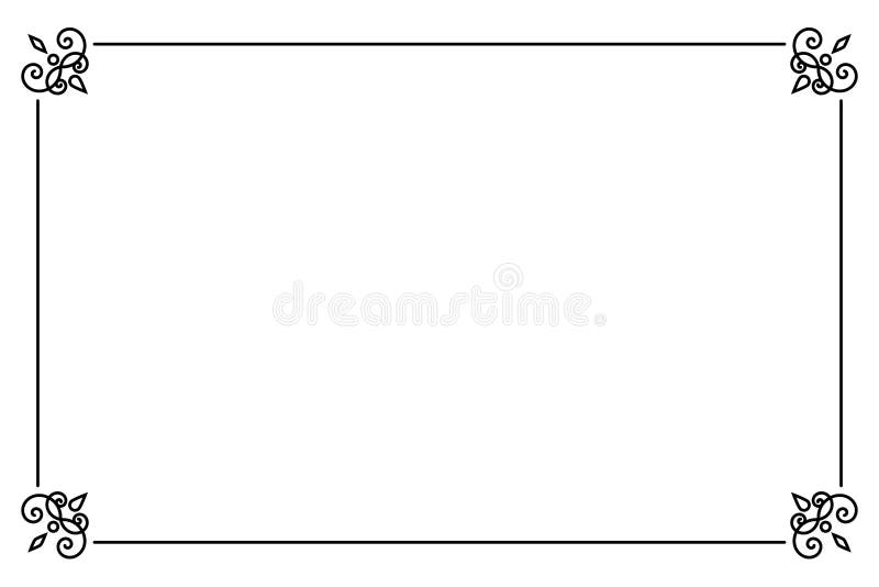 Ornamental Decorative Page Frame. Vector Line Style Border Template ...