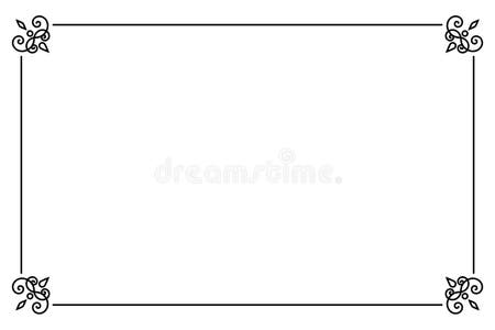 Ornamental Decorative Page Frame. Vector Line Style Border Template ...