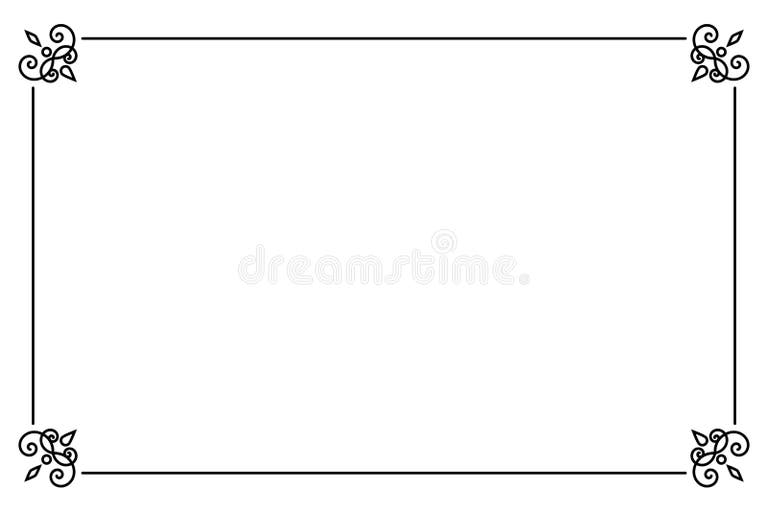 Ornamental Decorative Page Frame. Vector Line Style Border Template ...