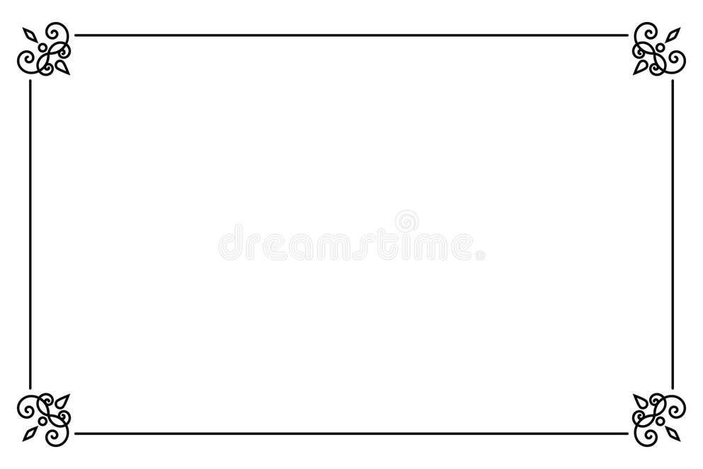 Ornamental Decorative Page Frame. Vector Line Style Border Template ...