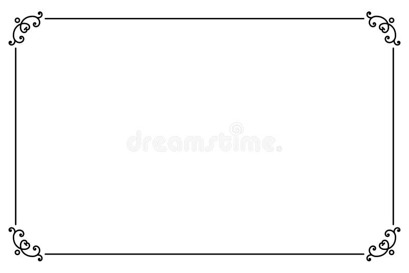 Ornamental Decorative Page Frame. Vector Line Style Border Template ...