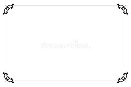 Ornamental Decorative Page Frame. Vector Line Style Border Template ...