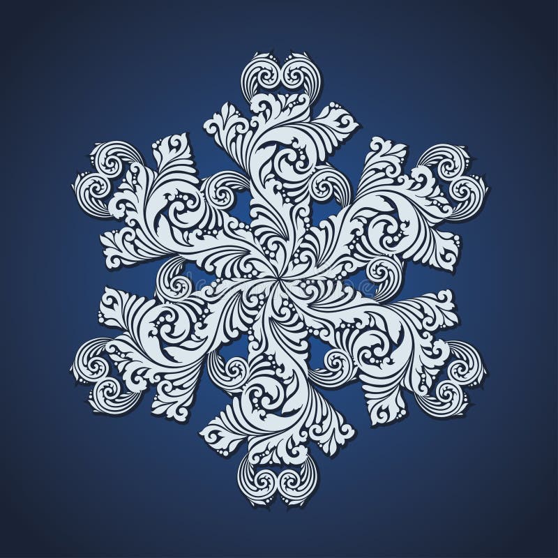 Ornamental Decorative Snowflake Symbol. Stock Vector - Illustration of ...