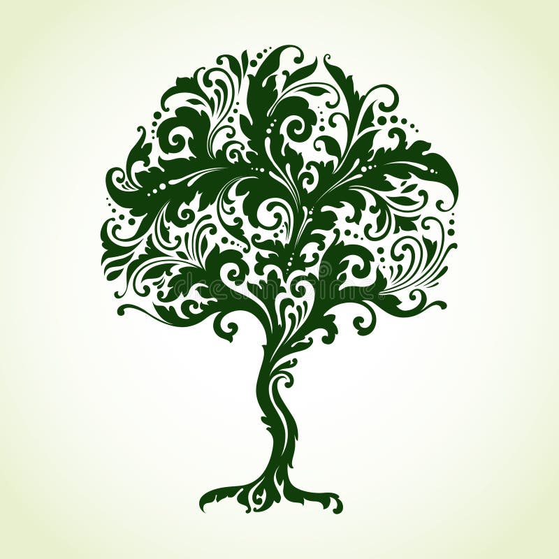 Ornamental decorative tree stock vector. Illustration of line - 72794383