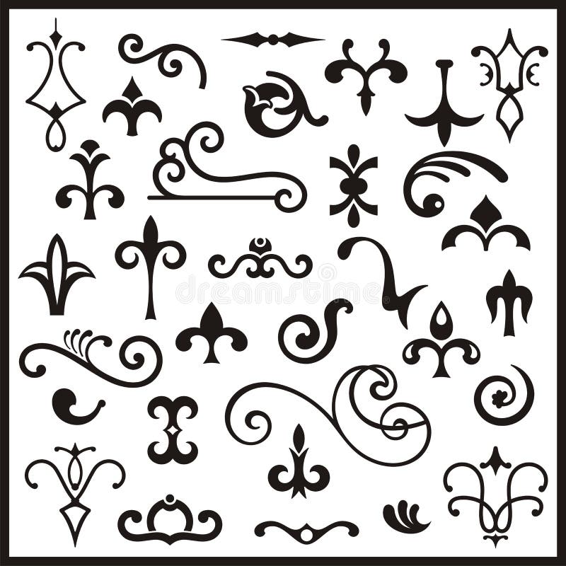 Ornamental Design Elements Set Stock Vector - Illustration of ...