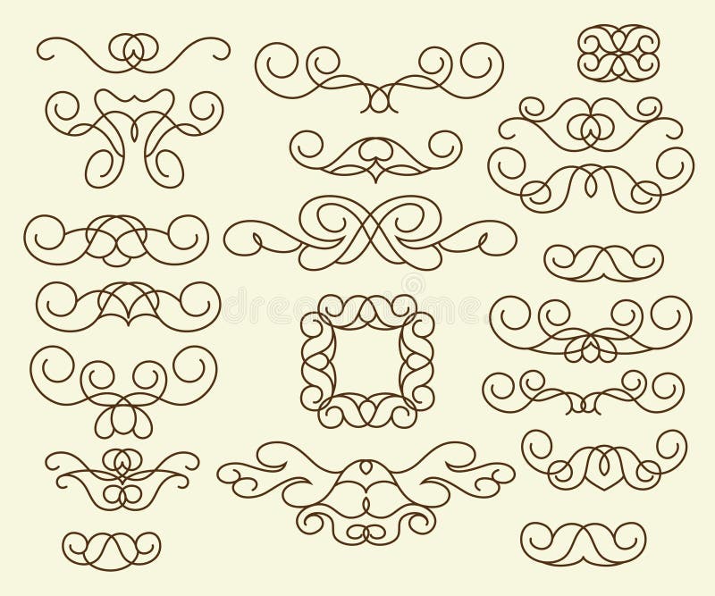 Ornamental Design Elements, Series.Brown . Stock Vector - Illustration ...