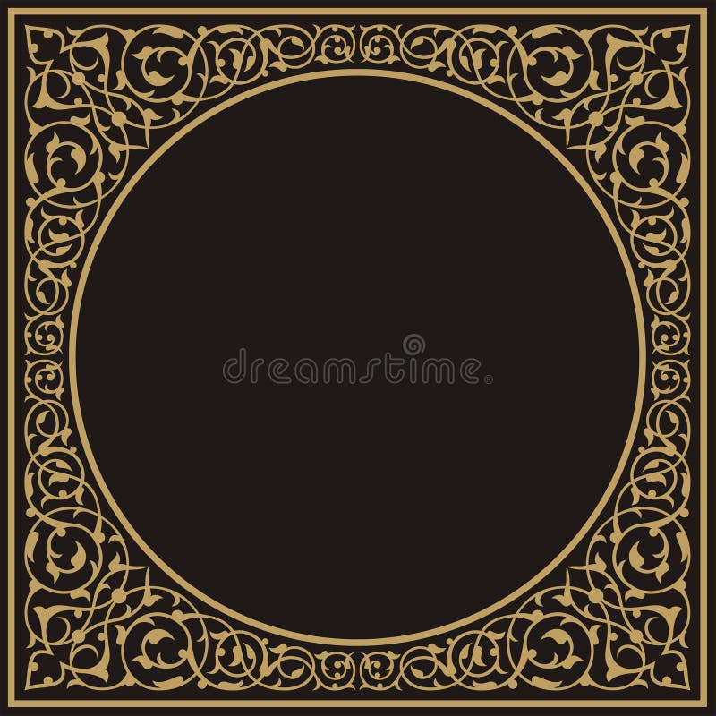 Ornamental Design Pattern on Square and Round Frames in the Center ...