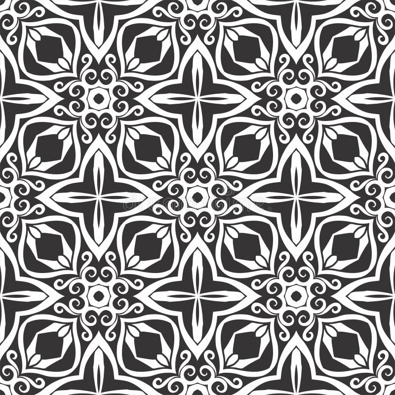 Ornamental Design Repeated Black N White Pattern. Diamond Shape Design ...