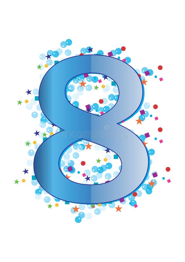 Ornamental Digit Eight -vector Stock Vector - Illustration of happy ...