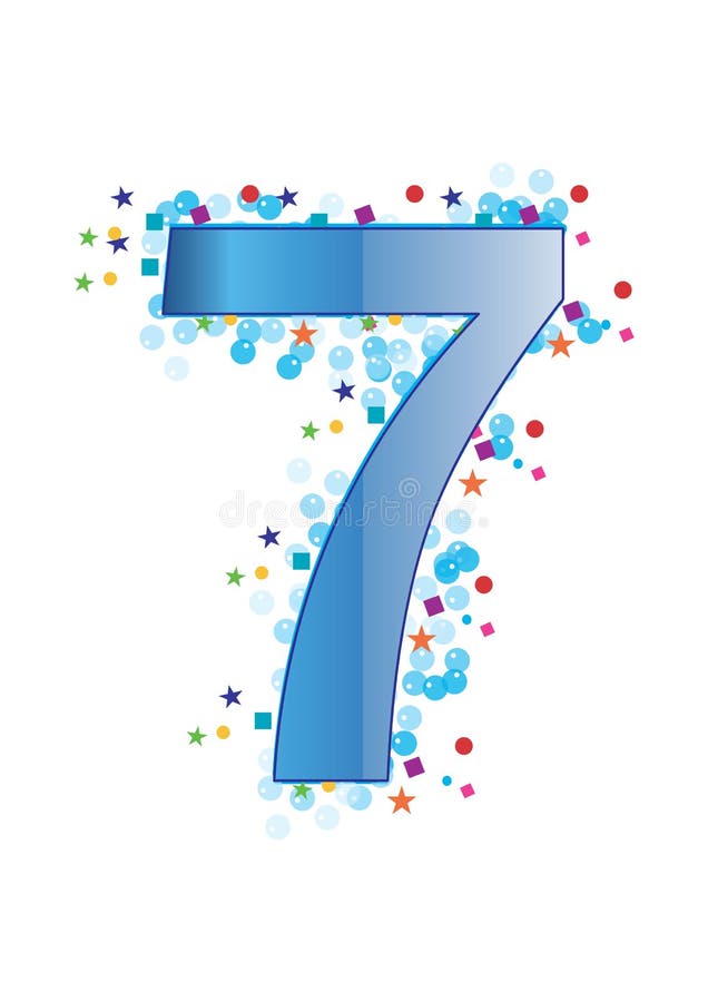 Ornamental Digit Seven -vector Stock Vector - Illustration of number ...