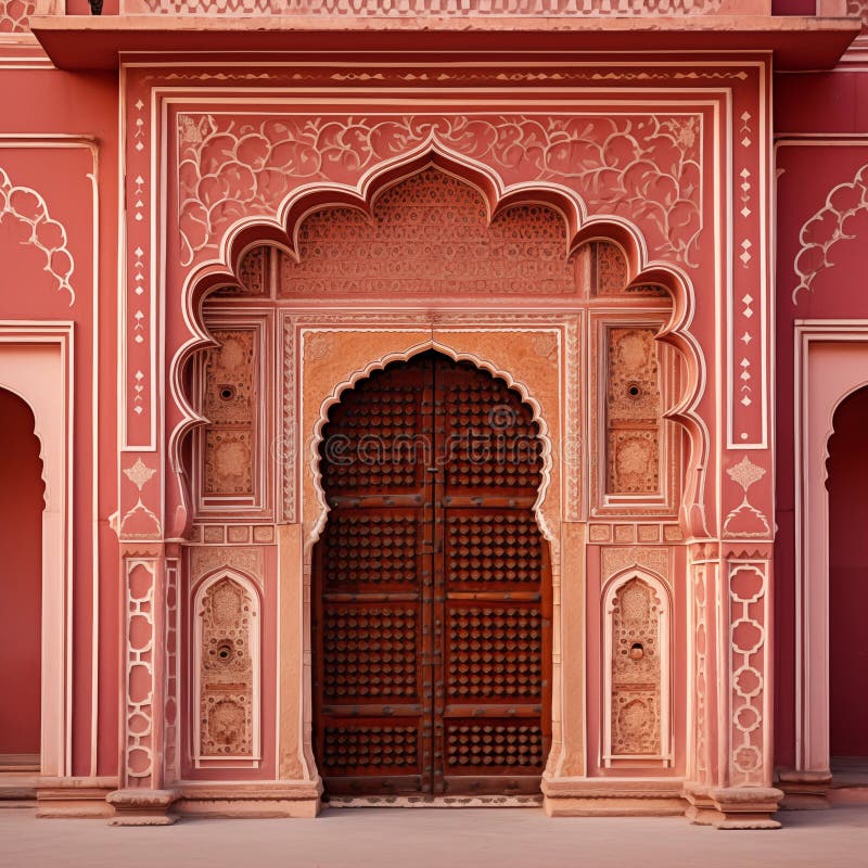 Ornamental door in India stock image. Image of design - 304552341