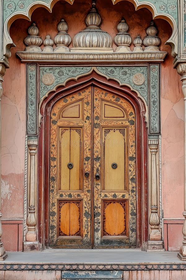 Ornamental door in India stock photo. Image of tourism - 352280810