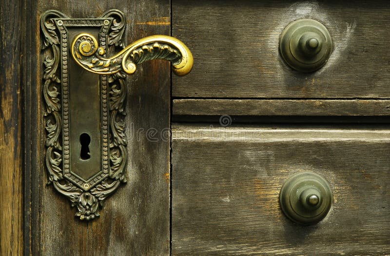 Ornamental door lock stock image. Image of furniture, brick - 6299369