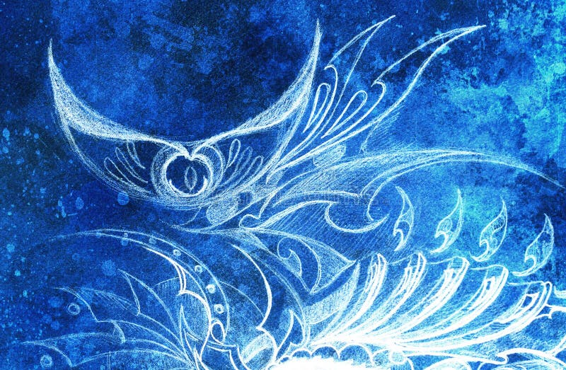 Ornamental Drawing. Original Hand Draw and Computer Collage. Color ...