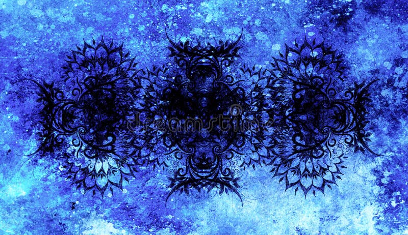 Ornamental Drawing. Original Hand Draw and Computer Collage. Color ...