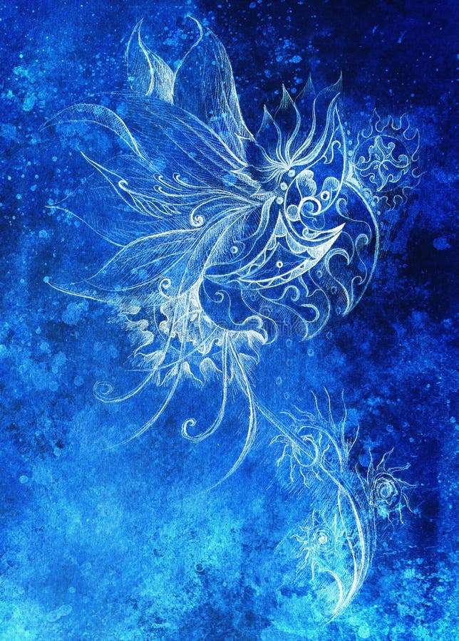 Ornamental Drawing. Original Hand Draw and Computer Collage. Color ...