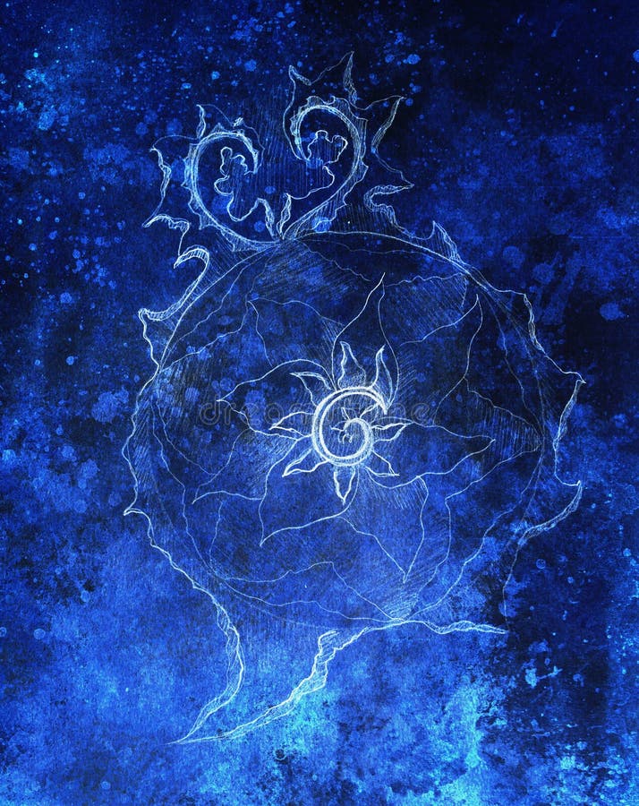 Ornamental Drawing. Original Hand Draw and Computer Collage. Color ...