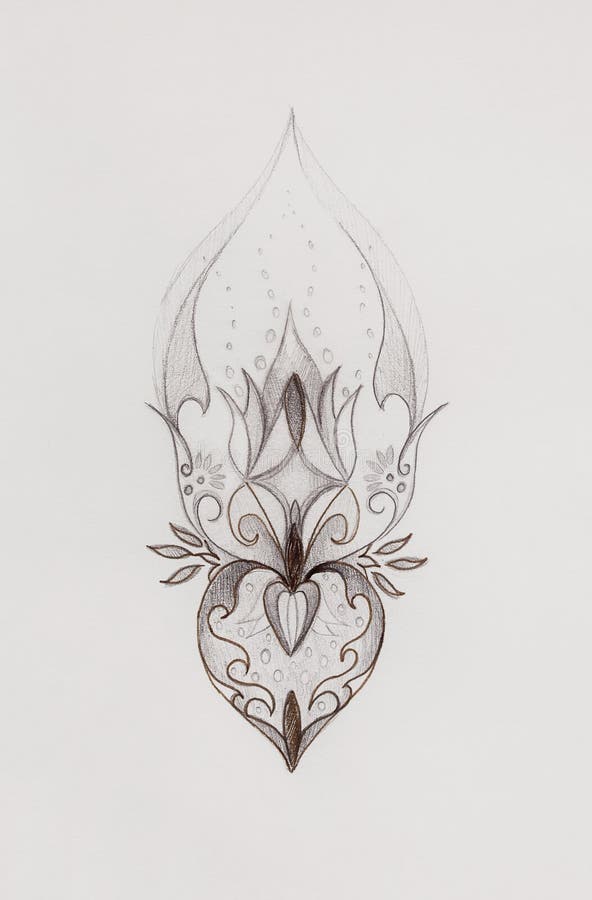Ornamental Drawing. Original Hand Draw on Paper. Stock Illustration ...