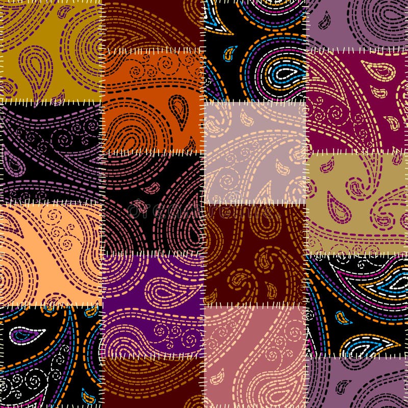 Ornamental Embroidery Paisley Seamless Pattern, Texture Effect. Textile ...