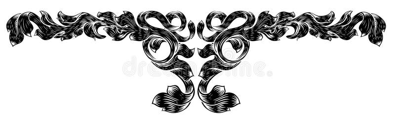 Filigree Leaf Pattern Floral Scroll Pattern Stock Vector - Illustration ...