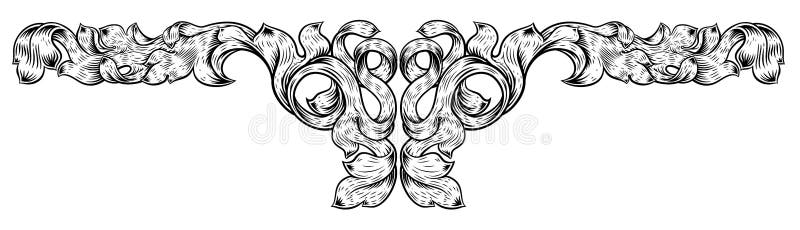 Filigree Leaf Pattern Floral Scroll Pattern Stock Vector - Illustration ...