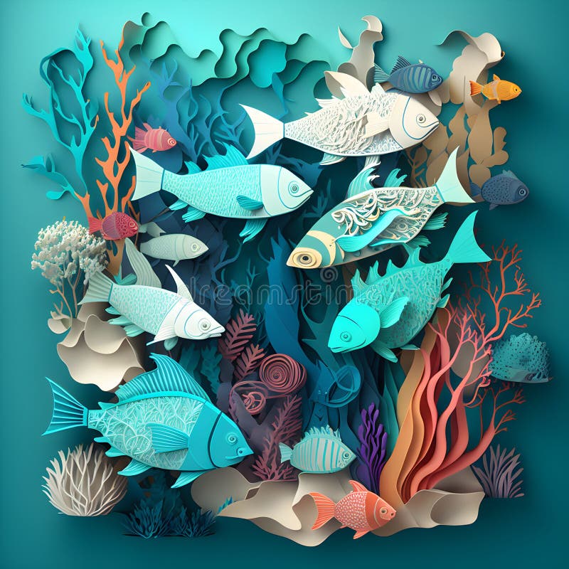 Ornamental Fish Illustration, Made with Generative AI Technology Stock ...