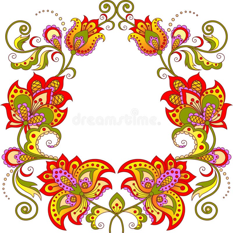 Floral oval frame stock illustration. Illustration of flora - 22923804