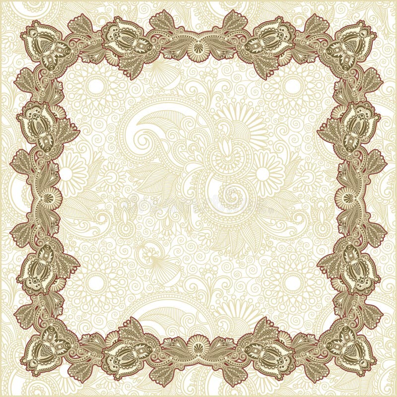 Ornamental Floral Vintage Frame Design Stock Vector - Illustration of ...