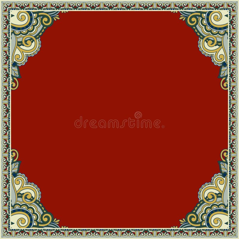Ornamental Floral Vintage Frame Design Stock Vector - Illustration of ...